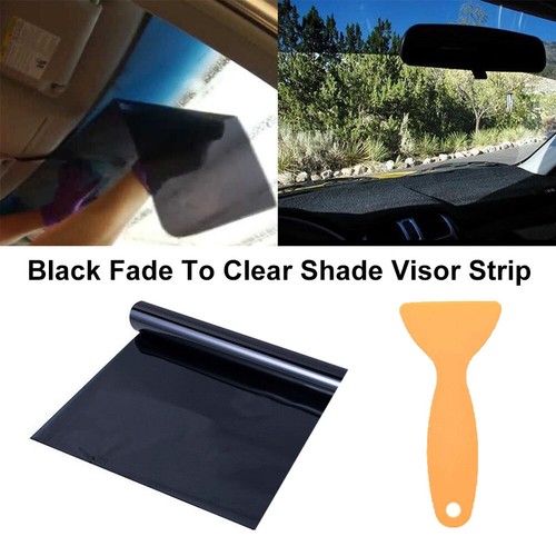 Black Windscreen Tint Strip Film Shade Kit visor Visor Shade 20x150cm ...
