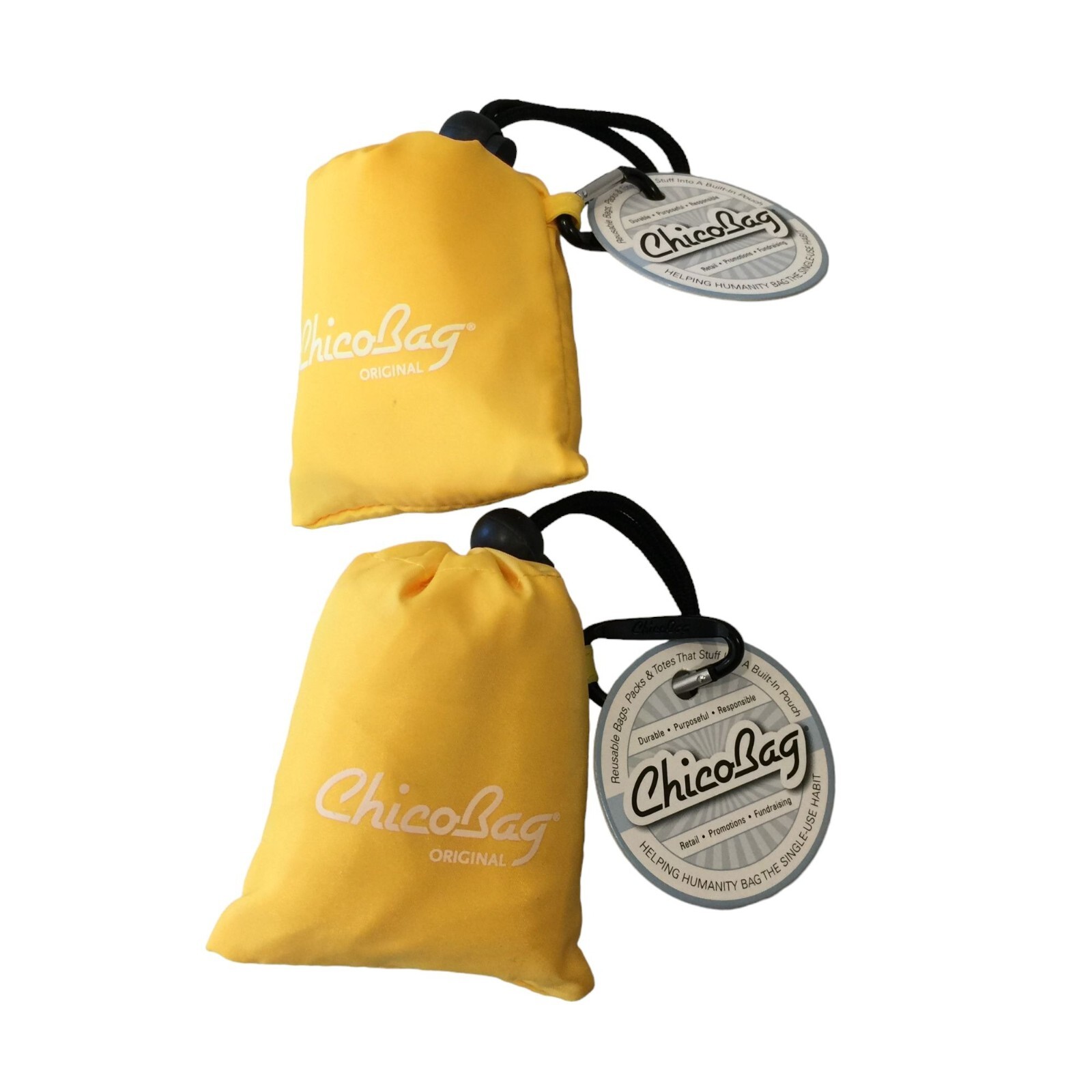 CHICOBAG Original Buttercup Yellow Set of 2 Reusable Bags with Storage ...