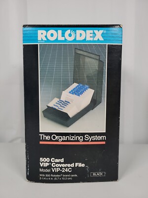 Rolodex 500 Card VIP Covered File Organizing System with Protecters NEW ...