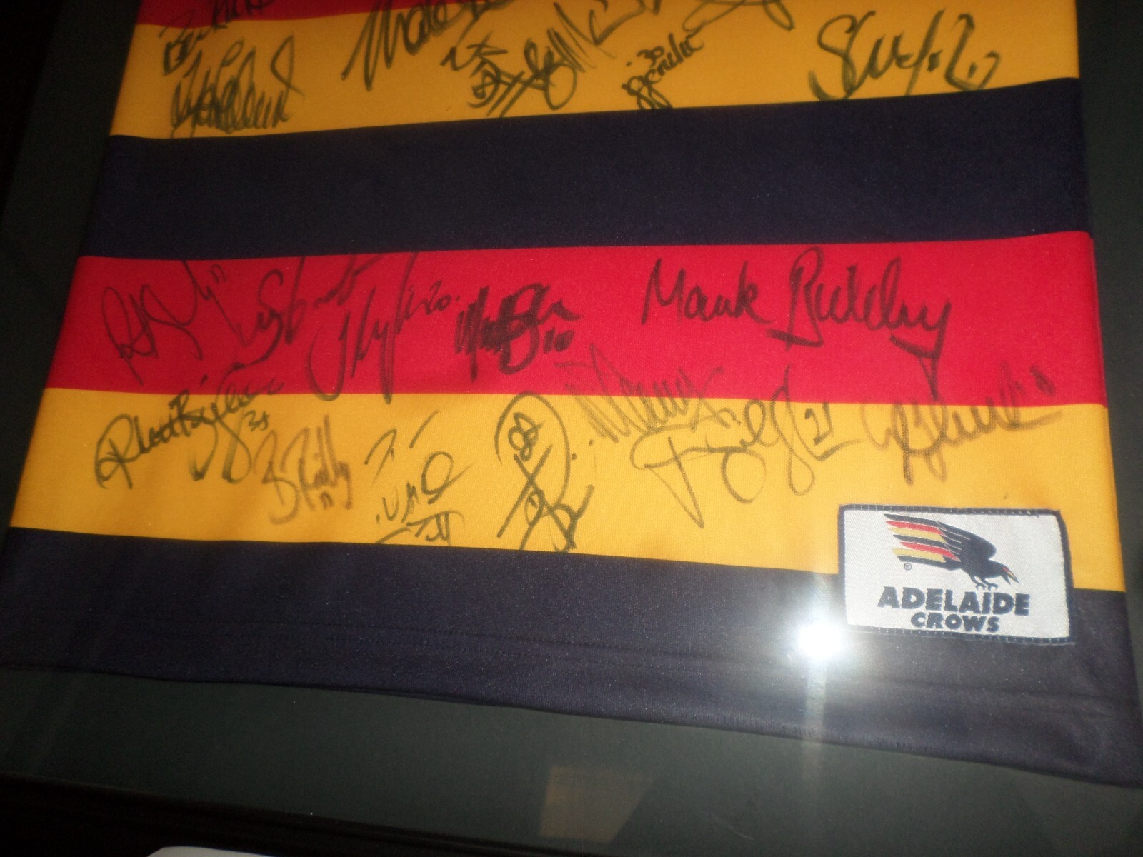VINTAGE AFL ADELAIDE CROWS AUTOGRAPHED,FRAMED JUMPER,23 SIGNATURES ...