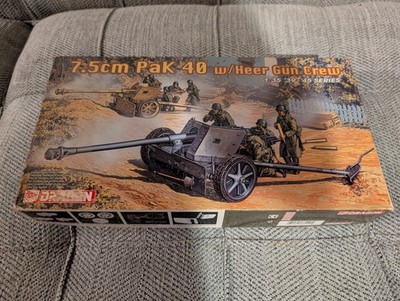 OPEN BOX Dragon 6249 7.5cm Pak 40 w/Heer Gun Crew 1:35 Scale '39-'45 ...