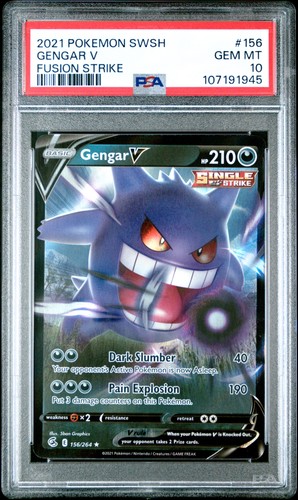 2021 POKEMON SWORD & SHIELD FUSION STRIKE #156 GENGAR V PSA 10 | eBay