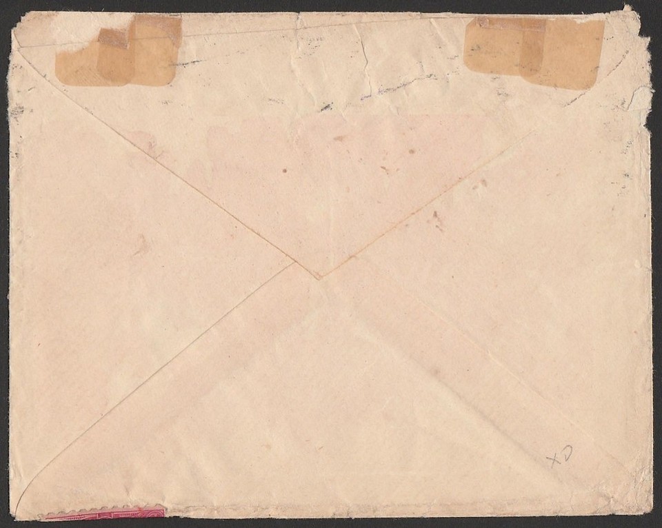 AUSTRALIA KGV 1d Deep red (G17½ Censor Cover to USA Postage Due. ACSC ...