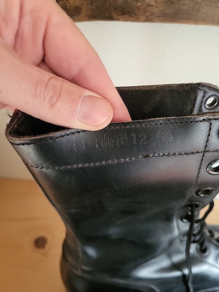 Vtg 1969 Wellco Ro-Search Black Speed Lace Military Punk Combat Boots ...