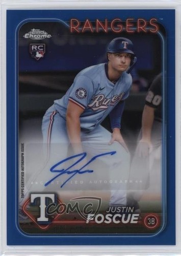 2024 Topps Chrome Update Blue Refractor /150 Justin Foscue Rookie Auto ...