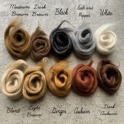 Heidifeathers® Mohair Wool Blend, Dolls Hair, Felted Animals - Choose ...