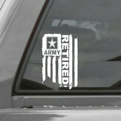 DISTRESSED UNITED STATES ARMY FLAG RETIRED VINYL DECAL STICKER U.S ...