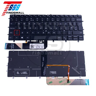 Genuine UK Backlit QWERTY Keyboard for Dell XPS 13-9370 13-9380 082FHM ...