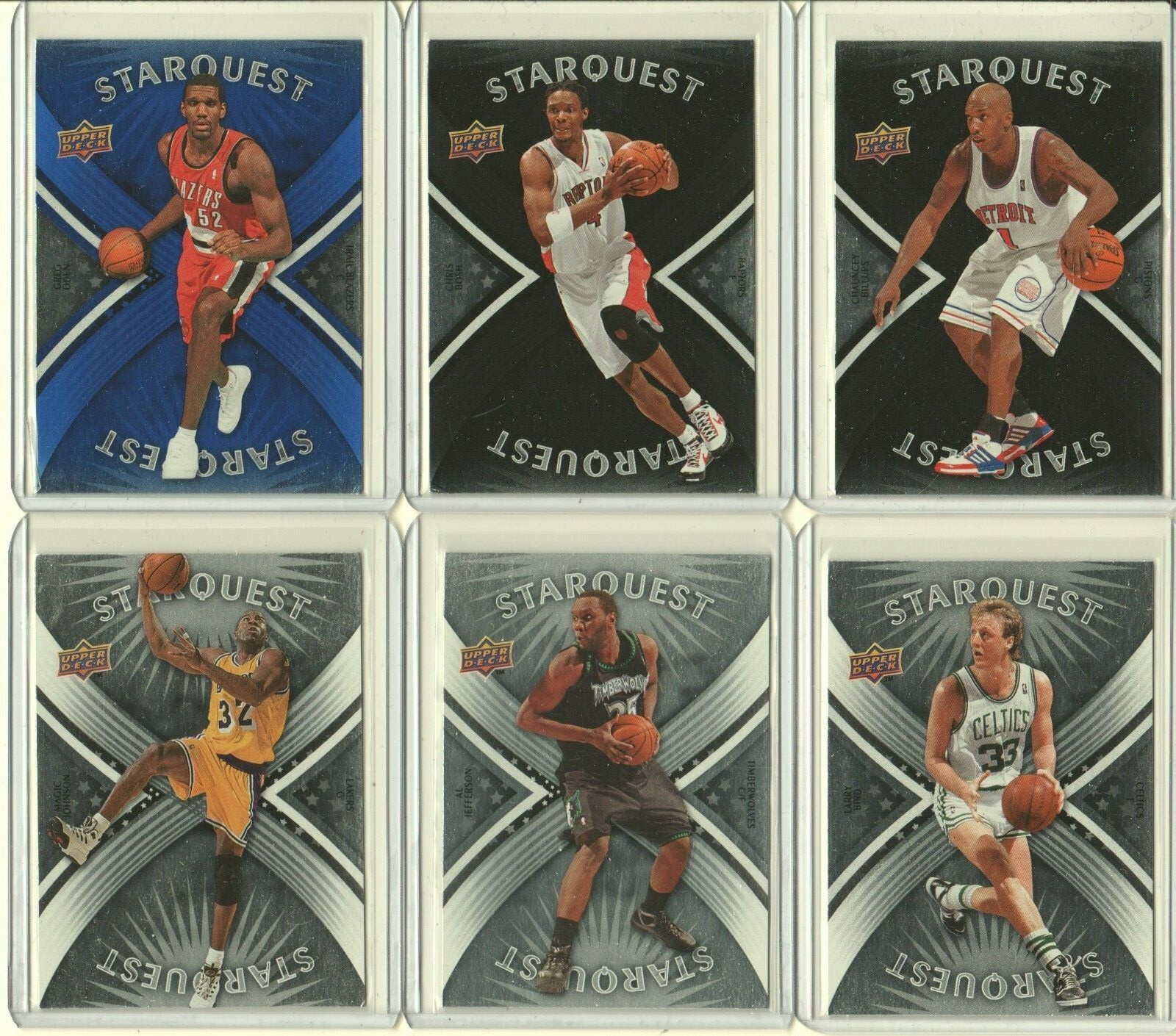 2008-09 Upper Deck Basketball Starquest Lot Bird, Magic, Bosh & Billups ...