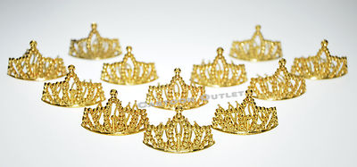12 PRINCESS GOLD CROWNS MINI PLASTIC TIARA PRINCESS BIRTHDAY FAVORS ...