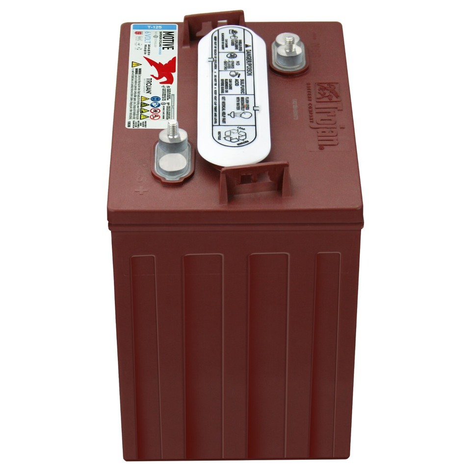 TROJAN T-125 — 6 VOLT, SIZE GC2, 240AH DEEP CYCLE FLOODED BATTERY OR ...