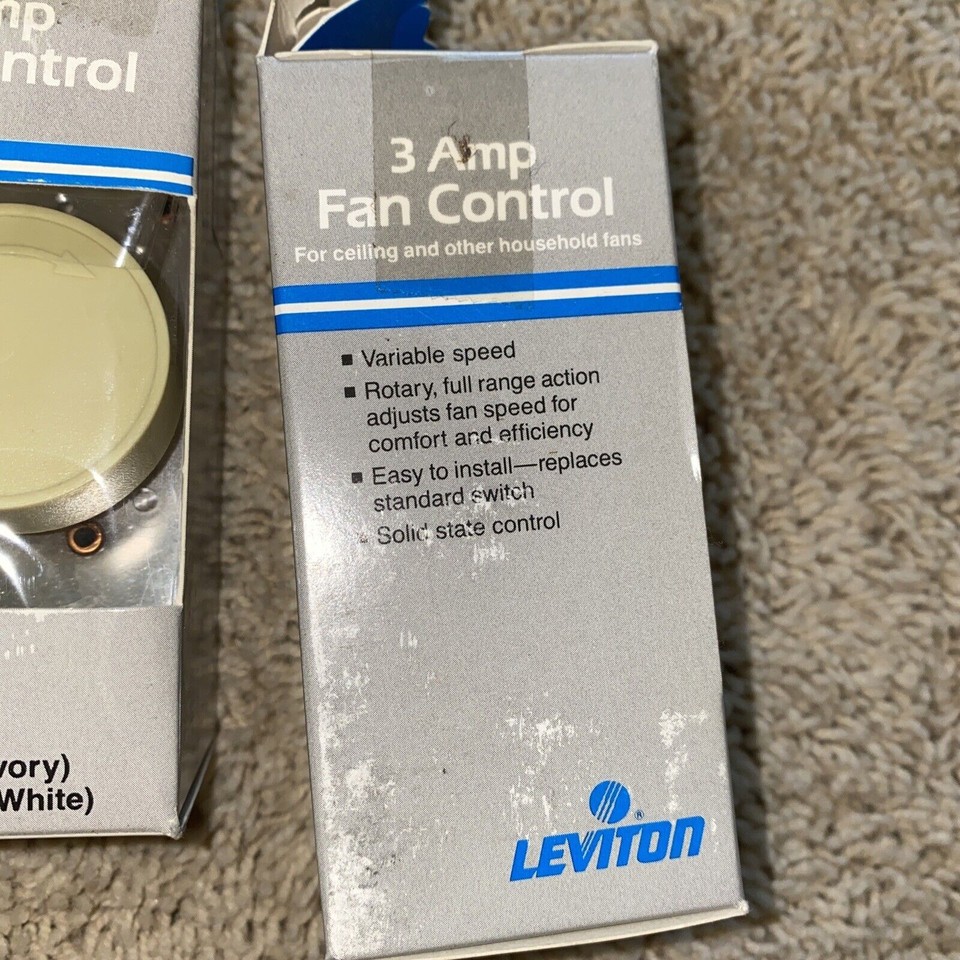 Lot Of 10: Vintage LEVITON 3 Amp Fan Speed Control Ceiling Fan Ivory ...