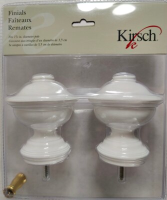 Curtain Rod Finials Kirsch 1-3/8" Wooden Chaucer 2-Pack - You Get 2 ...