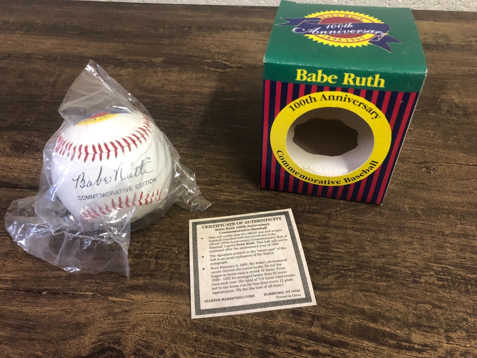 BABE RUTH 100TH Anniversary Commemorative SIGNATURE BASEBALL ORIGINAL ...