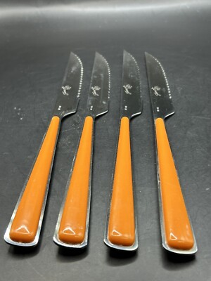 Fiesta-ware 4 Pcs Merengue Steak Knives Orange Knife Set Flatware | eBay