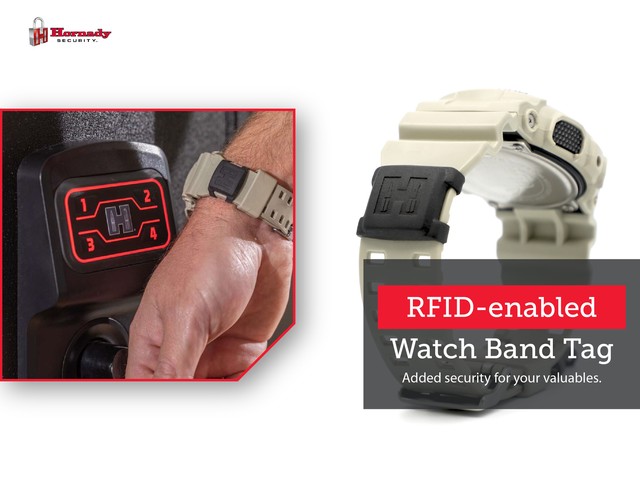 Hornady Rapid Safe RFID Watchband Tag Wrist Band Black/Beige Plastic ...
