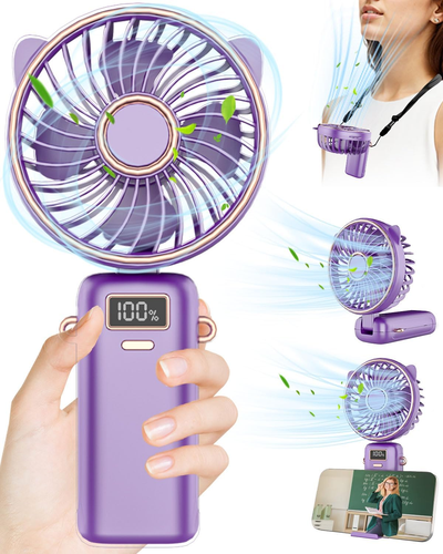 Hand Held Fan,Mini Portable Fans Rechargeable,Usb Small Desk Battery ...