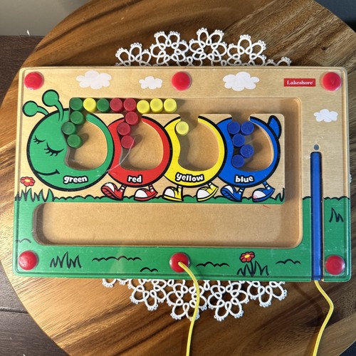 LAKESHORE Learning Colorpillar Caterpillar Magnetic Colors Wooden-Maze ...