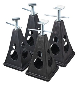 SET OF 4 CARAVAN MOTORHOME STABILISING LEVELLING AXLE SUPPORT JACK ...