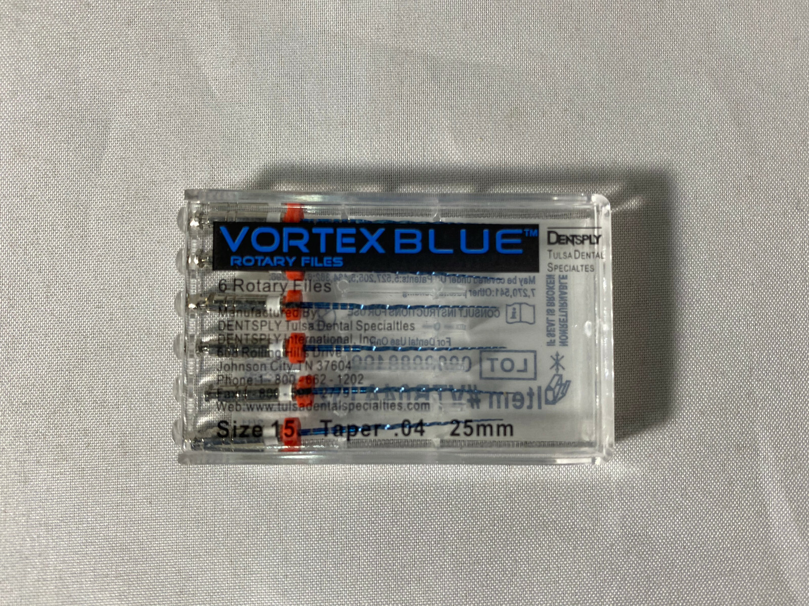 Dentsply Tulsa Dental Vortex Blue 21, 25, 30mm all Taper rotary files 6 ...