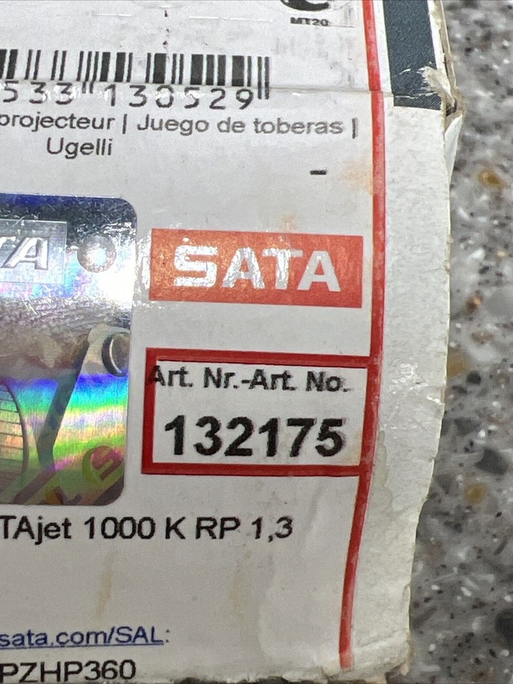 SQ132175-SATA USA INC 132175 SATAjet 1000 K RP 1.3 Spray Gun Nozzle Set ...