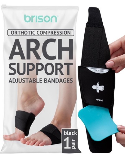 BRISON Arch Support Brace Orthotics Bands - Adjustable Feet Compression ...