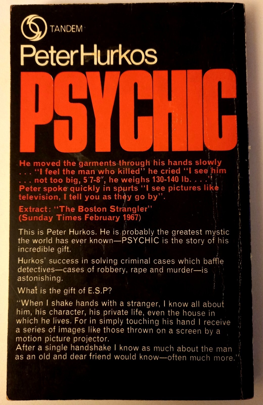 PSYCHIC by PETER HURKOS - 1967 TANDEM PAPERBACK | eBay