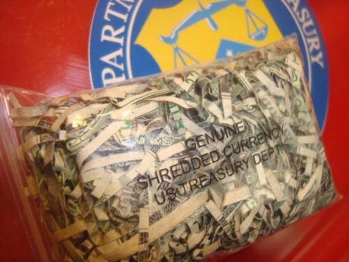 #1 Bag US TREASURY Dept. LONG Cut Shredded Currency Shredded Money Cash ...