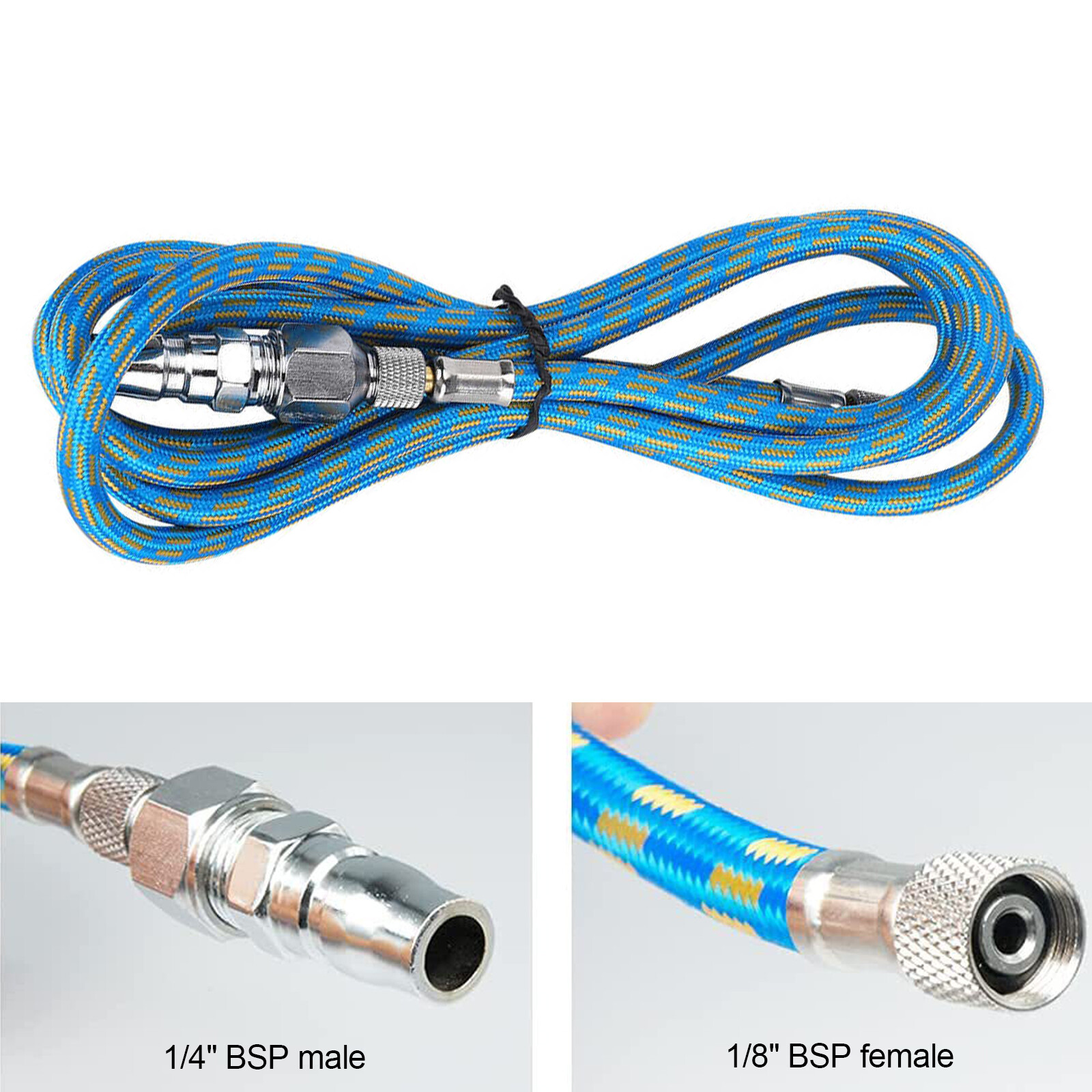 Airbrush Braided Hose 1/8 - 1/4 Air Compressor Hose Connection Pipe ...