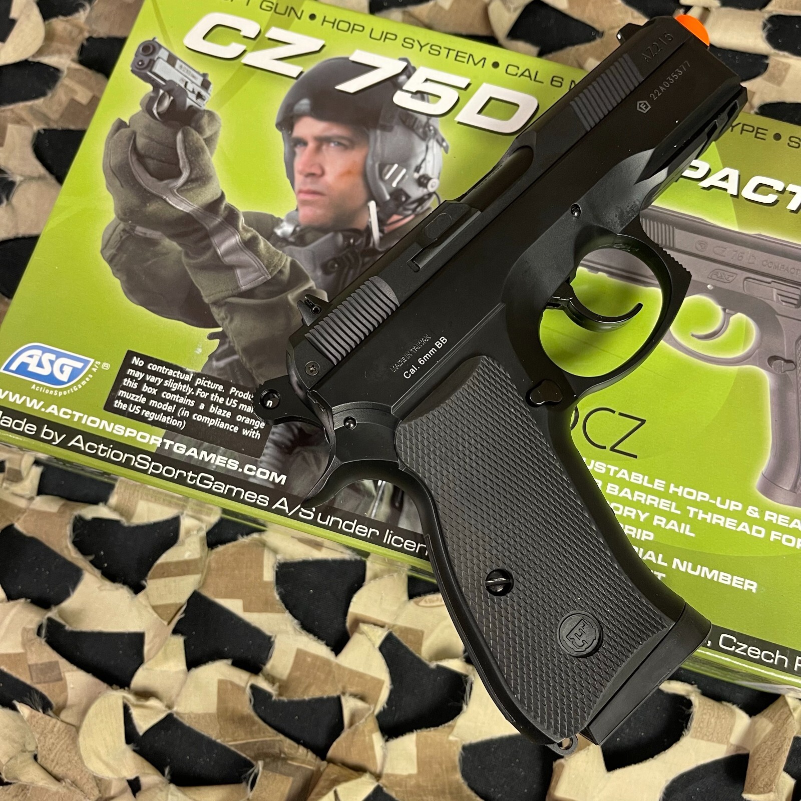 NEW ASG CZ75D Compact CO2 Non Blow Back Airsoft Pistol - Black (50064 ...
