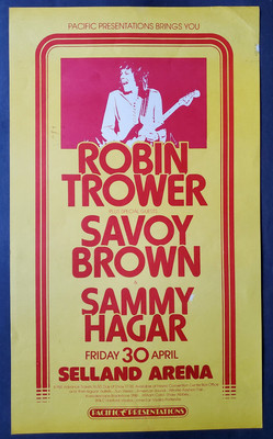 Original Robin Trower Sammy Hagar Savoy Brown Fresno 1976 Concert AOR ...