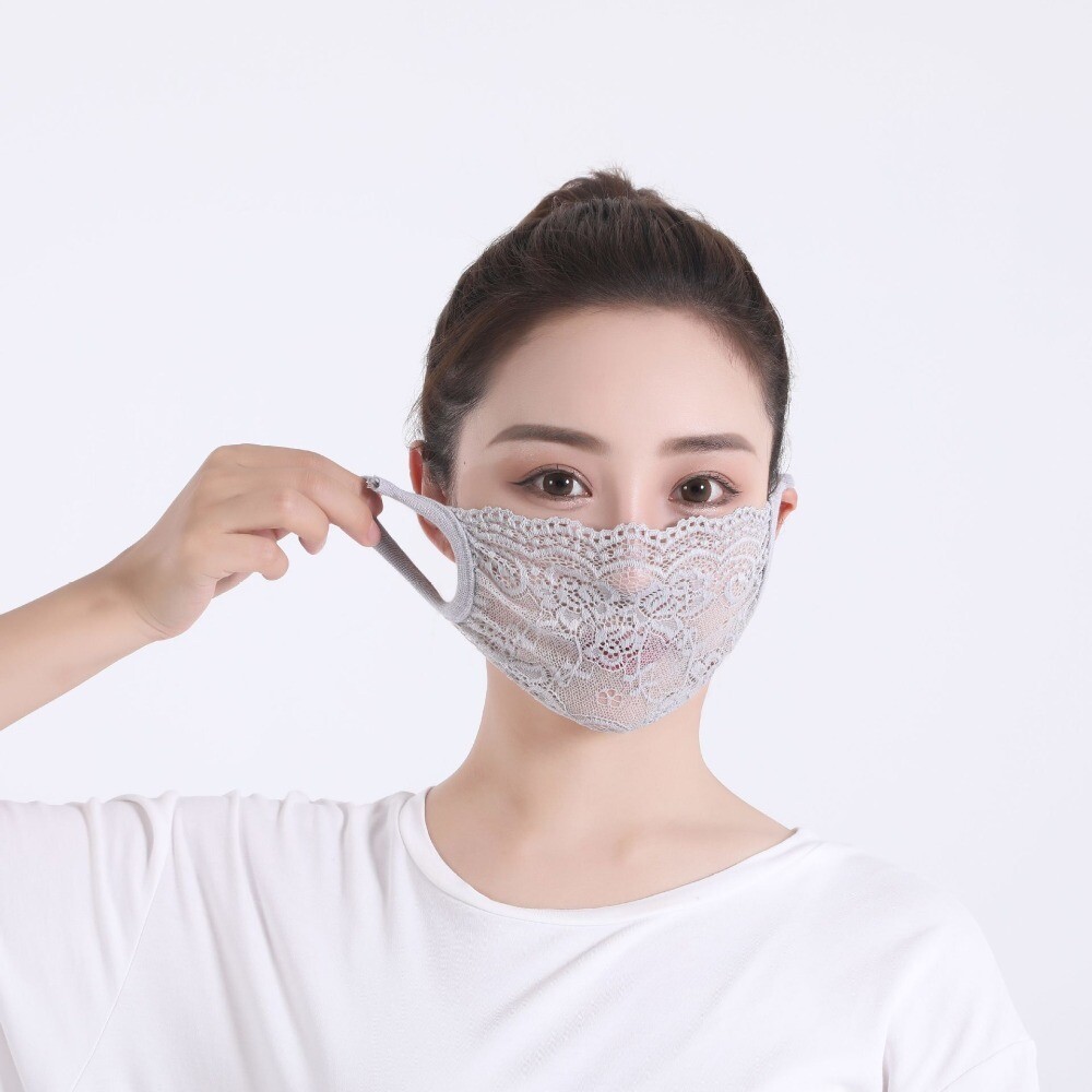 Lace Wearing Sunscreen Mask Breathable Cool Feeling Mask Soft Mesh Mask ...