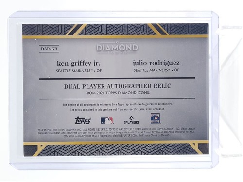 GRIFFEY JR. RODRIGUEZ 2024 TOPPS DIAMOND ICONS DUAL PATCH AUTO /10 ...