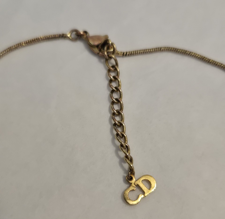 Christian Dior Letter "D" Necklace Gold Tone Vintage 17 Inch | eBay UK