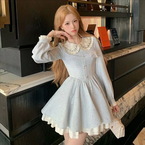 Sweet Girl Princess A-Line Dress Party Doll Collar Cute Lolita Fairy ...