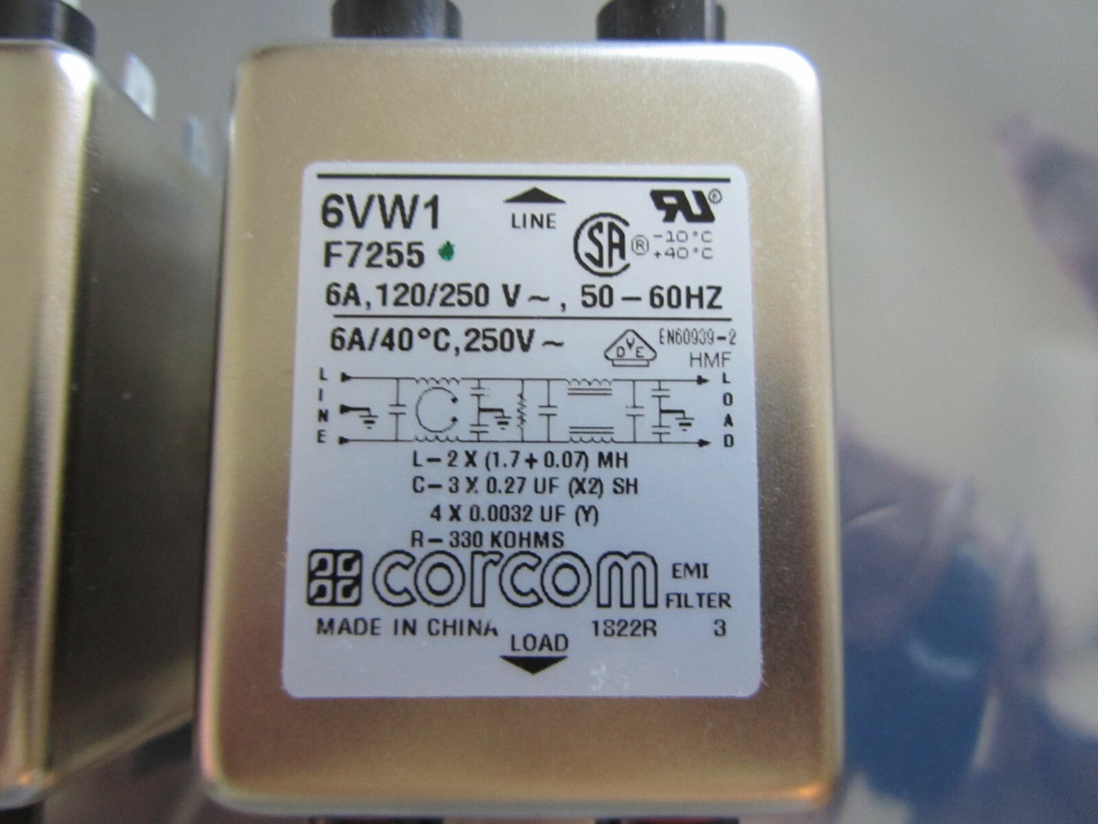 Corcom 6VW1 EMI Power Line Filter 6a 120/250v for sale online | eBay