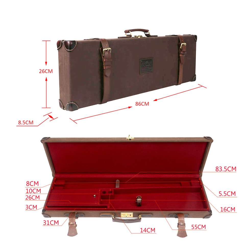 TOURBON Canvas/Leather Shot Gun Case Take Down Rifle Case Hard Gun ...