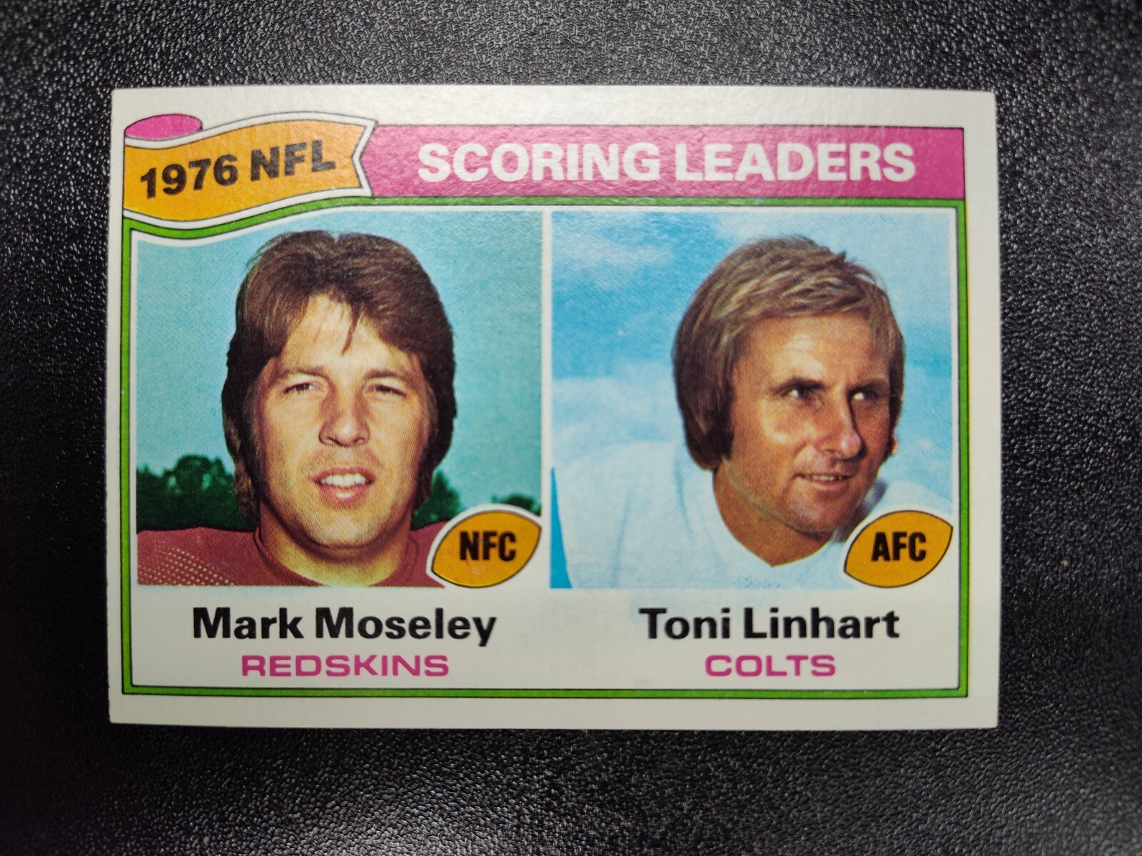 1977 Topps #4 1976 NFL Scoring Leaders (Mark Moseley / Toni Linhart ...