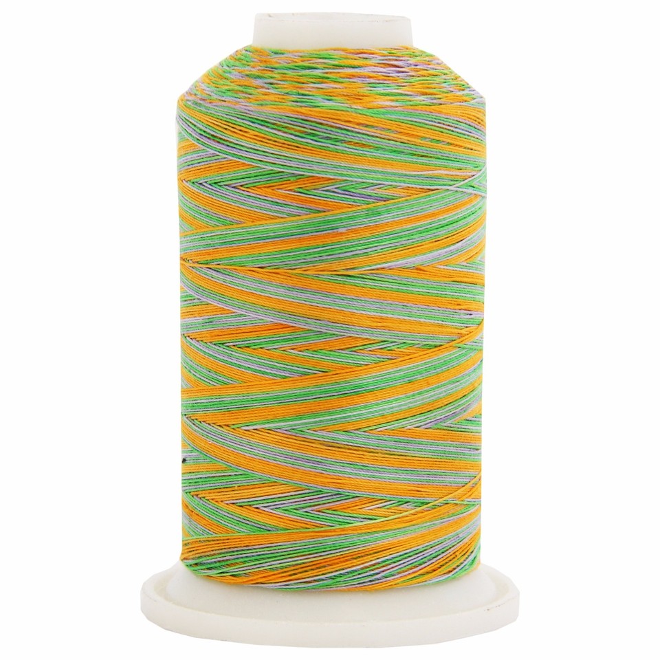 VARIEGATED MULTICOLOR 100% COTTON THREAD 600M BY THE SPOOL - SEWING ...