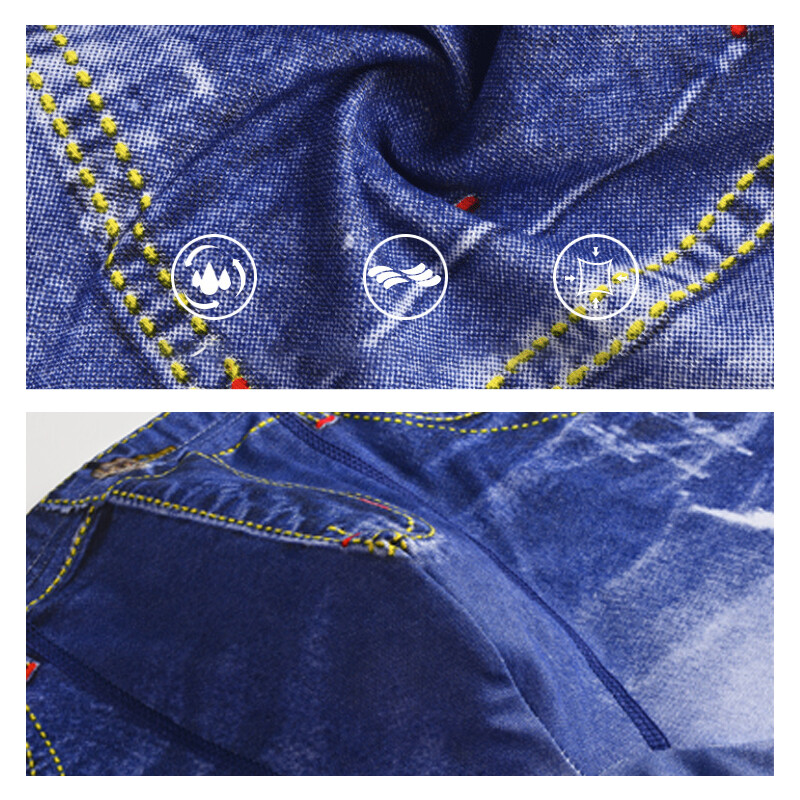 Men's Sexy Smooth Shorts Fake Denim Jeans Printed Boxer Briefs Pouch ...