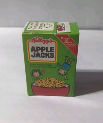 VINTAGE RARE 1983 KELLOGG'S APPLE JACKS MINI CEREAL BOX W/ STICKER ROLL ...