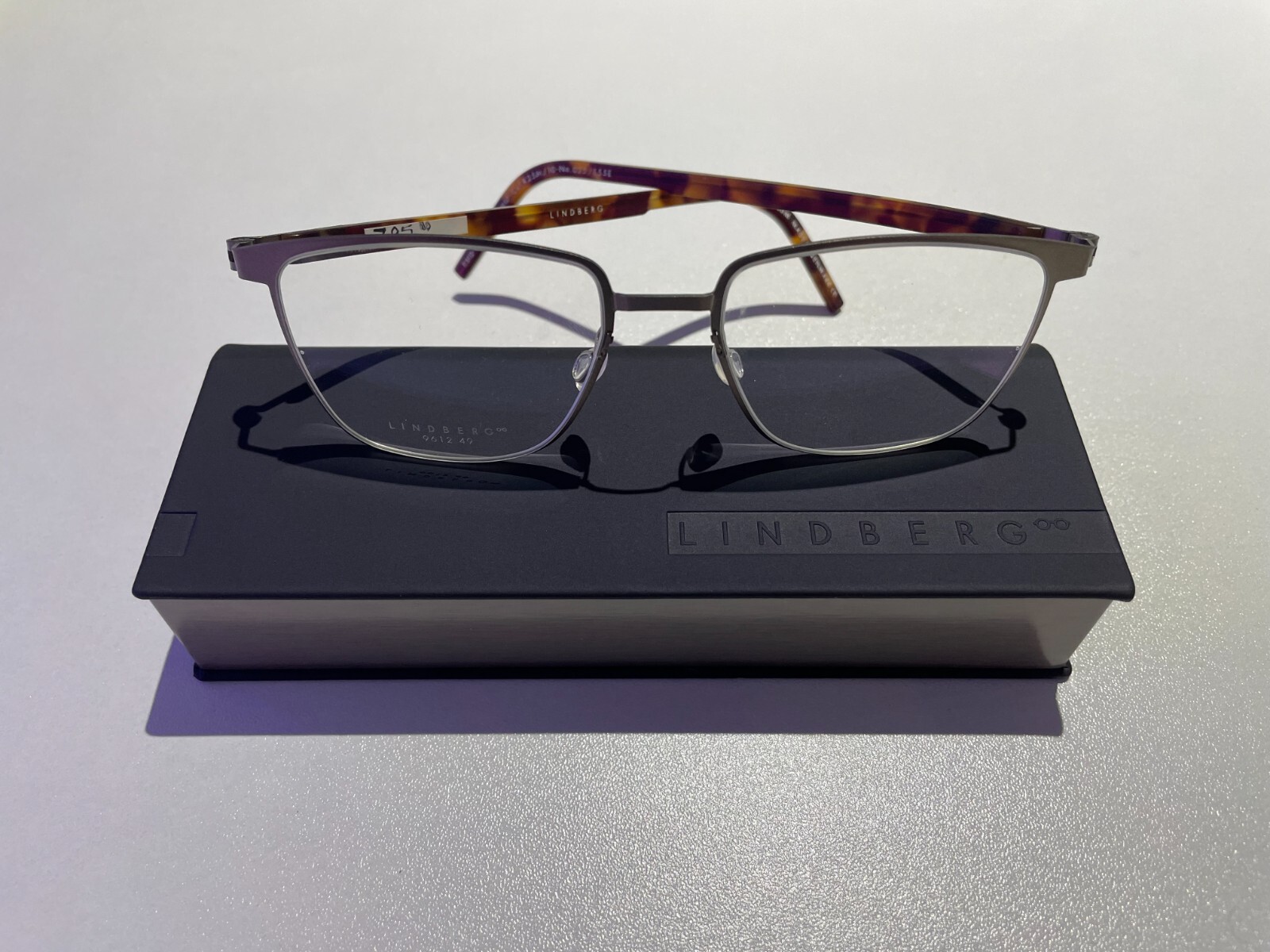 RARE Brand new Authentic Lindberg Strip Titanium 9612 Grey/Tortoise ...