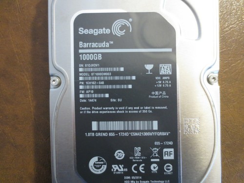 Seagate ST1000DM003 1CH162-048 FW:AP19 WU Apple#655-1724D 1000gb 3.5 ...