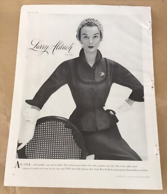Larry Aldrich print ad 1951 original vintage 1950s fashion art women's ...
