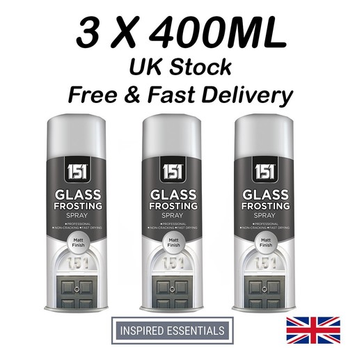 3 X 400ML Window Glass Frosting Spray Paint Aerosol Privacy Decorative ...