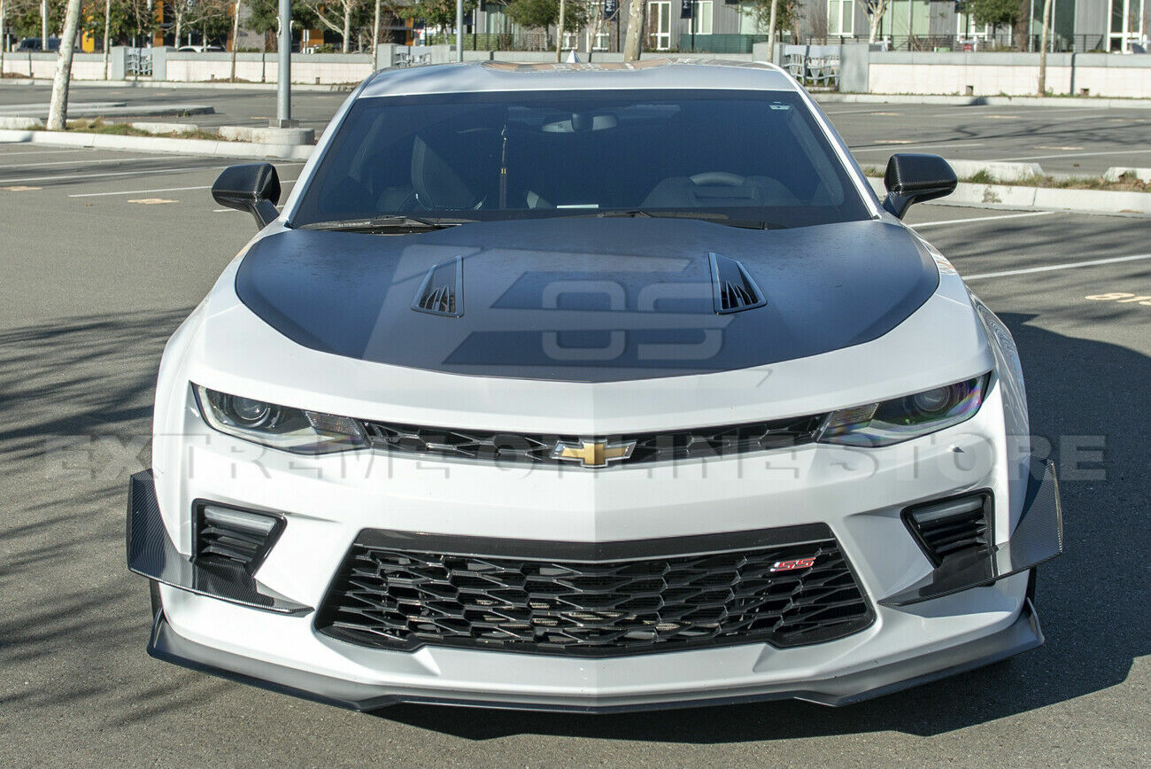 HYDRO-DIPPED Carbon Fiber For 16-18 Camaro SS Front Canards Dive Plane ...
