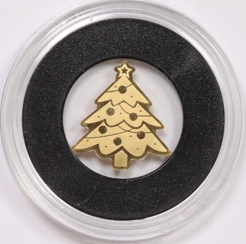 Republic Palau Holiday Christmas Tree Shaped 1/2 Gram 999 Gold Coin in ...