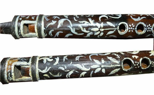 Set of 2 Indian Professional Bamboo Flute Bansuri, Fipple & Transverse ...