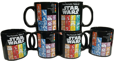 ZAK! THE PERIODIC TABLE OF STAR WARS SET OF 4 CERAMIC COFFEE TEA CUPS ...