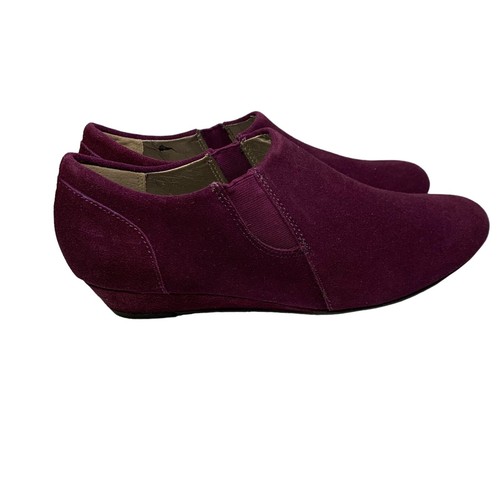Array Diorian Purple Leather Suede Ankle Boots Women’s Shoes Size 8.5M ...